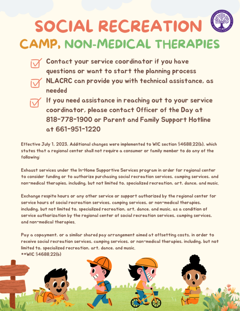 Camping, Social, and Recreational Services and Supports -North Los ...