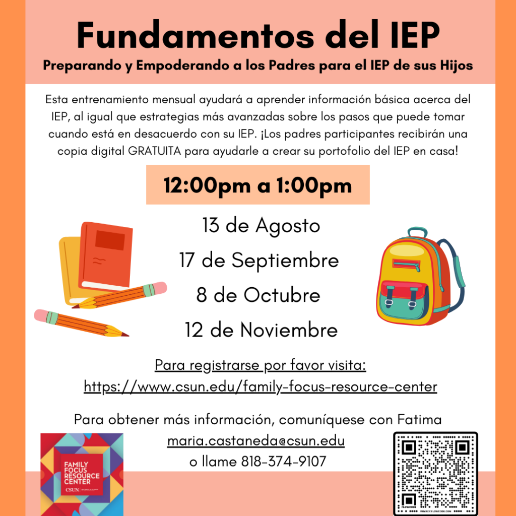 Fundamentos del IEP: Preparando y Empoderando a los Padres para el IEP de sus Hijos - North Los ...